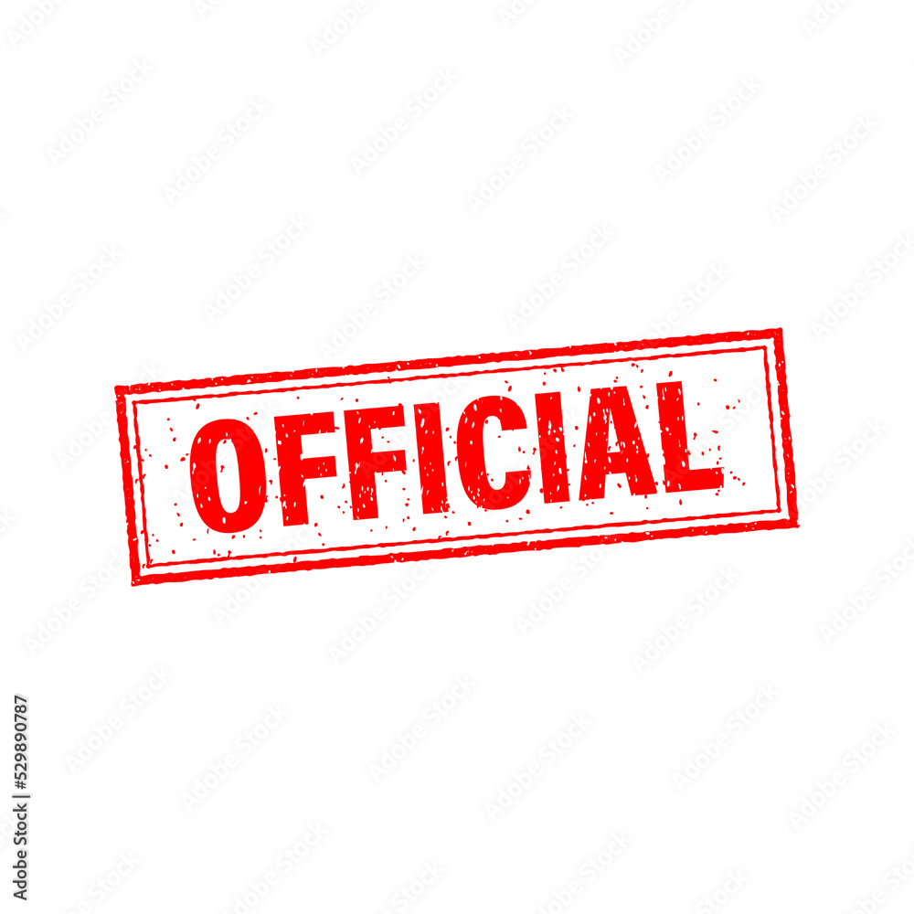 Red icon with official concept. Isolated vector illustration. Vector ...