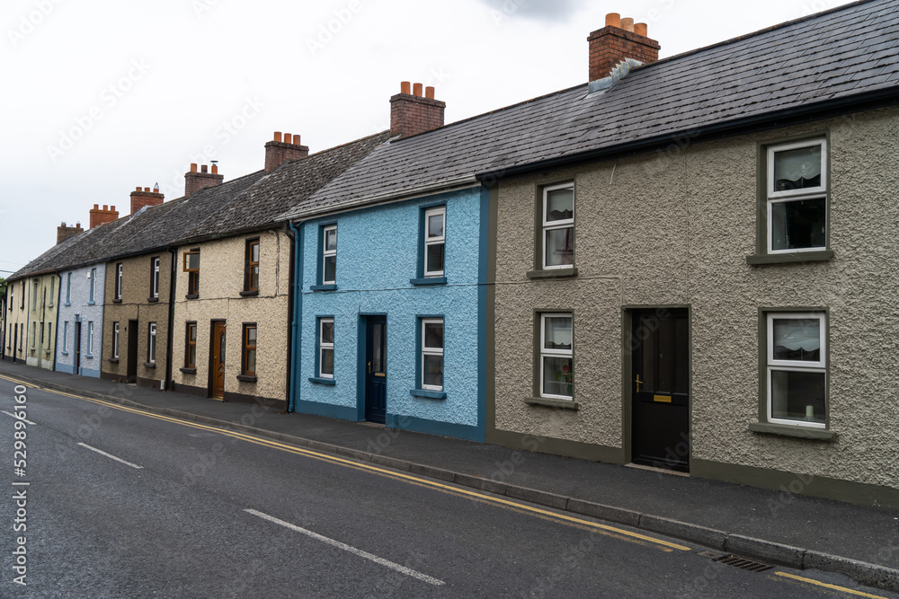A typical view of a Irish living street and houses. Housing for the ...