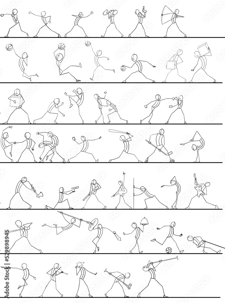 stickman, man, play, people, business, cartoon, family, illustration ...