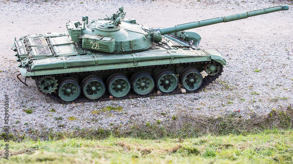 Kaunas Lithuania 2022-09-09 T72m1 Soviet heavy main battle tank Stock ...