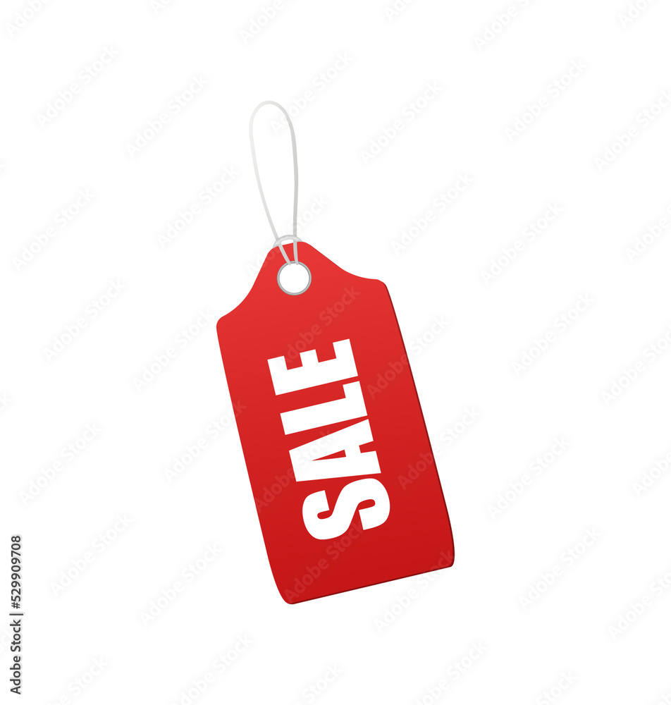 Vintage sale tag, great design for any purposes. Sale red tag on white ...