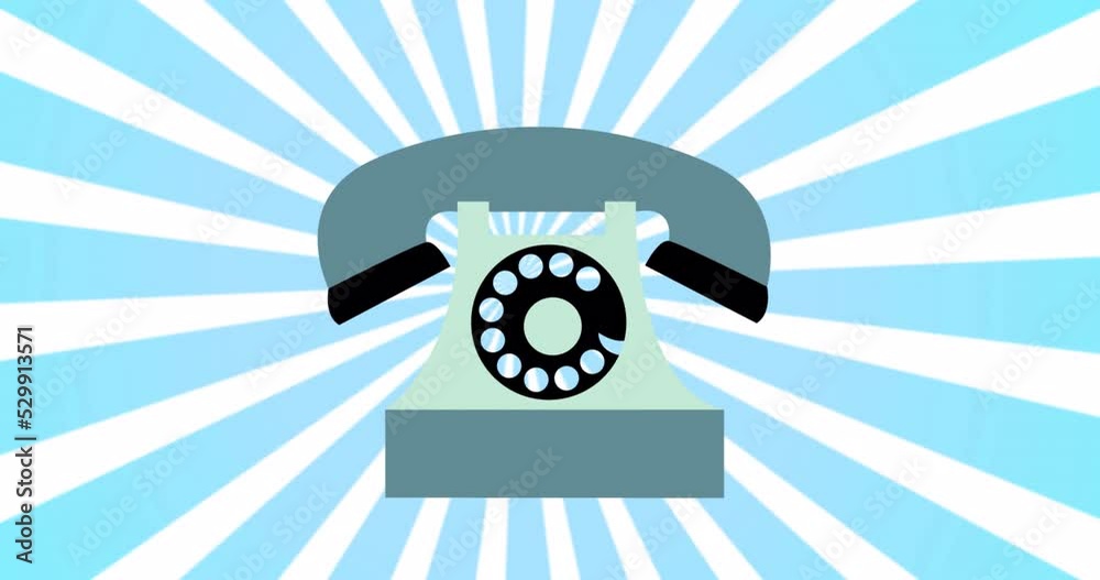 Animation motion loop design of an old retro hipster wired phone with a ...