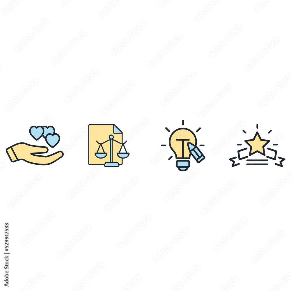 core values icons set . core values pack symbol vector elements for ...