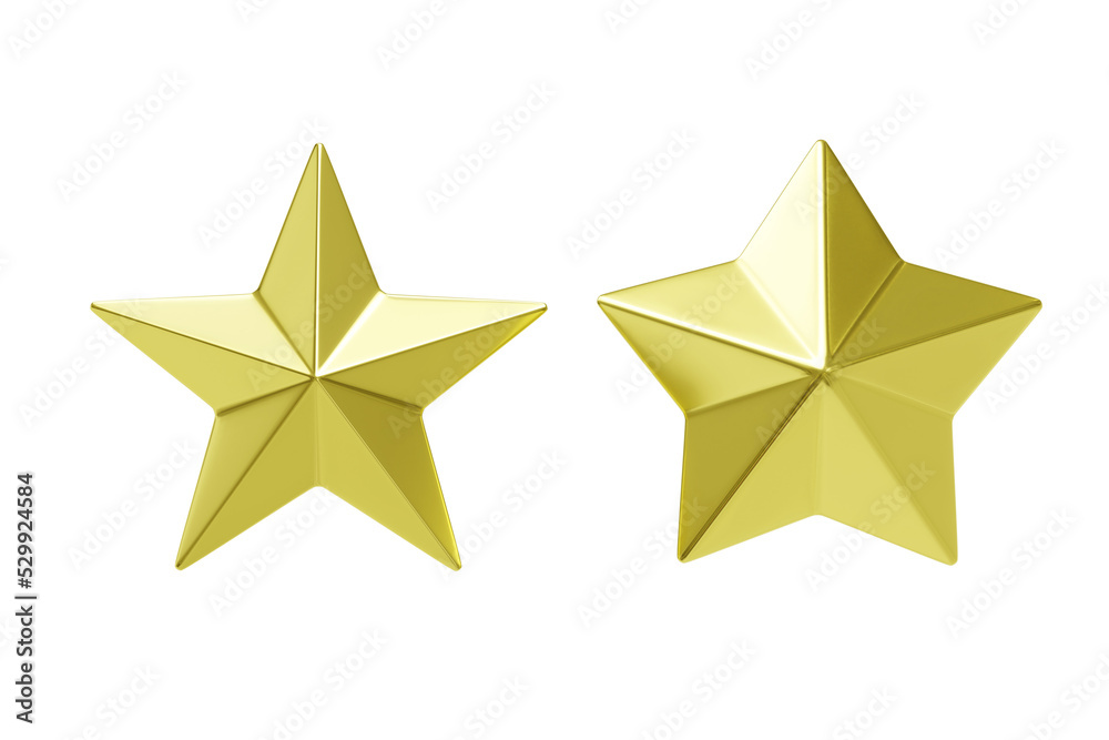 Gold Star symbol icon on transparent background,3D illustration Stock ...