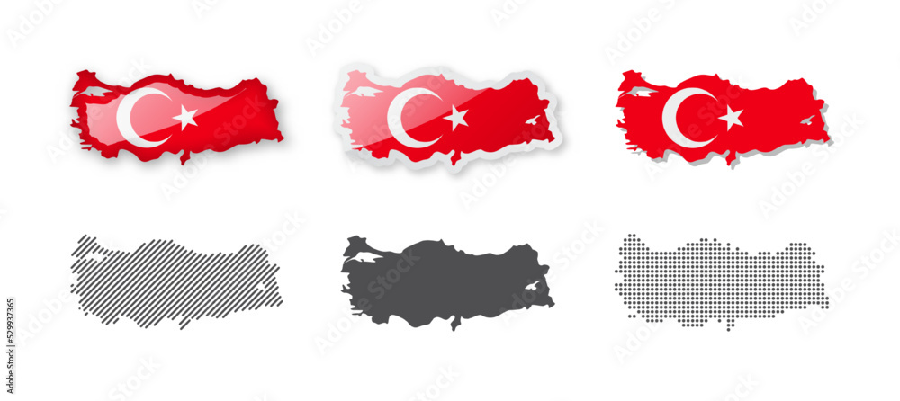 Turkey - Maps Collection. Six maps of different designs. Stock Vector ...