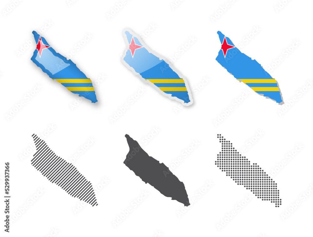 Aruba - Maps Collection. Six maps of different designs. Stock Vector ...