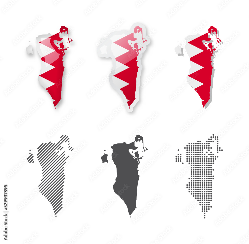 Bahrain - Maps Collection. Six maps of different designs. Stock Vector ...