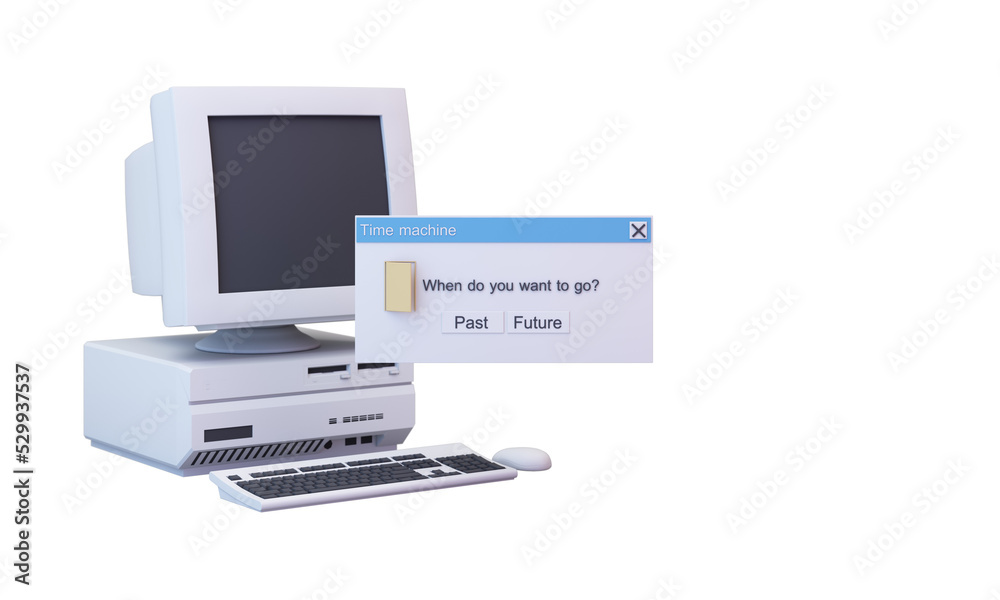 Abstract aesthetic background with 90s style system message windows ...