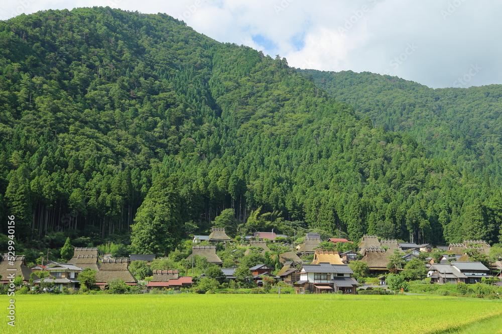 Mount Scenery, Miyama Kayabuki-no-Sato, Mountainous landforms Stock ...