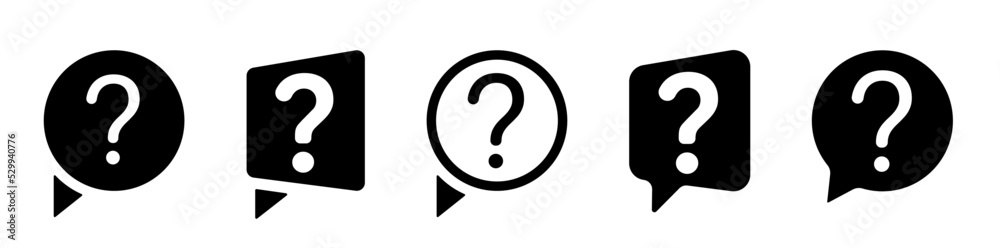 Question mark icon. Message box with question mark icon. Help sign ...