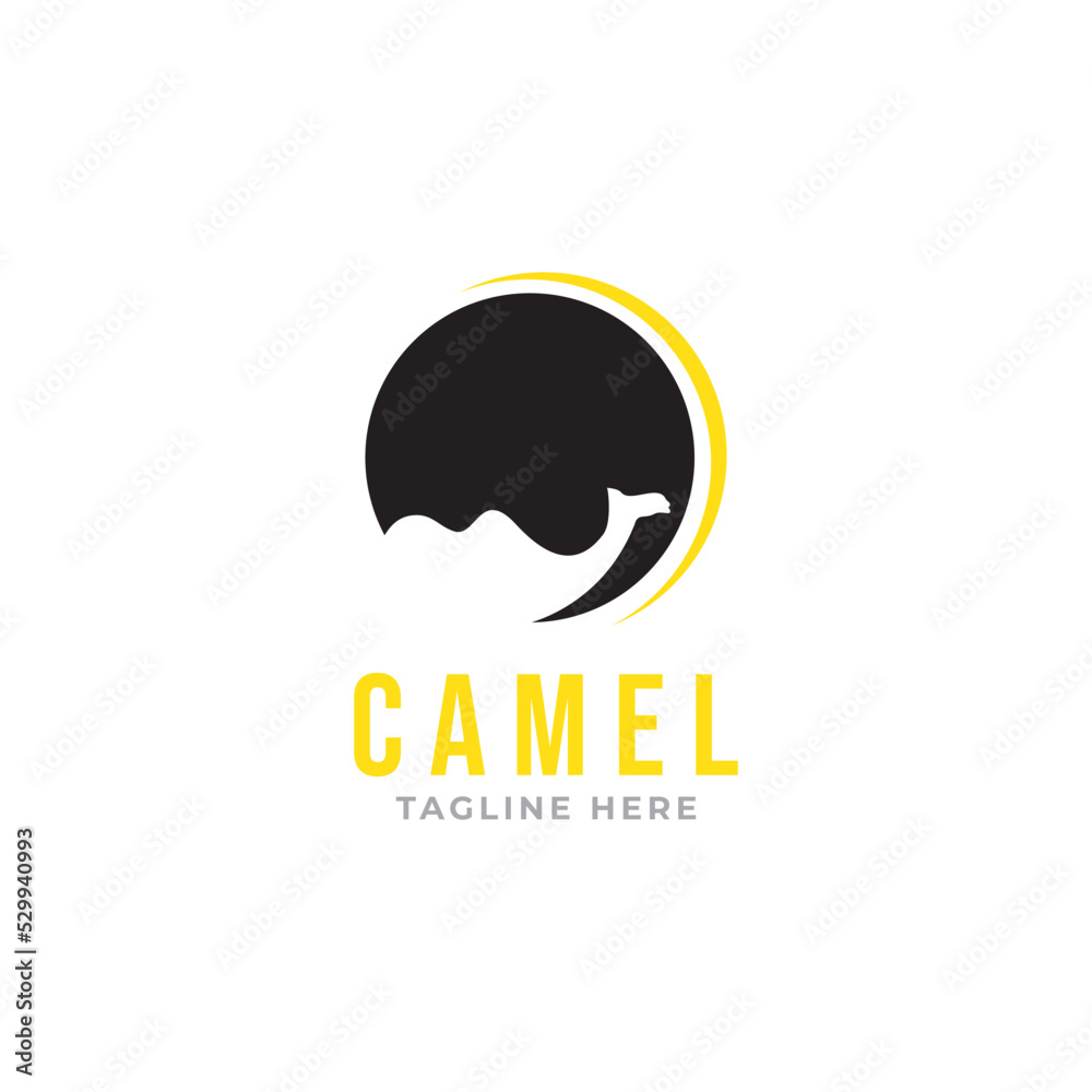 Black Camel Illustration Animal Logo Silhouette. Stock Vector | Adobe Stock