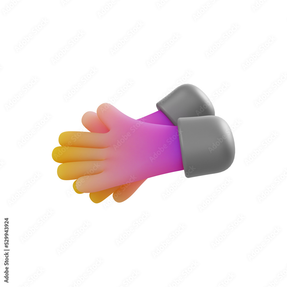 3D Clapping Hands icon. Character applauding. Applause gesture emoji ...
