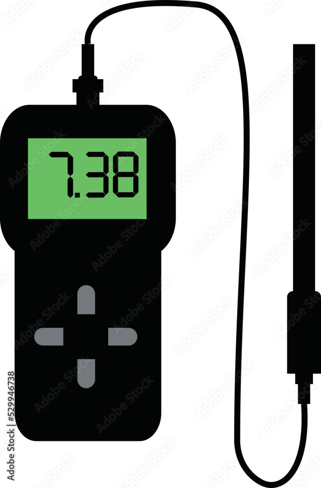 pH meter icon on white background. chemistry equipment symbol. Portable ...