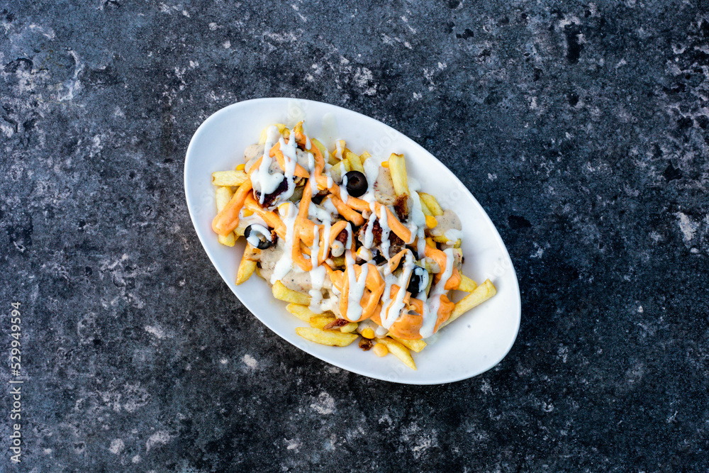 Loaded Fries Food Photography Stock Photo | Adobe Stock