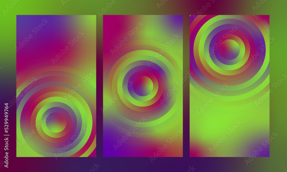 Set modern backgrounds with gradient blurry circles. 1920x1080 ...