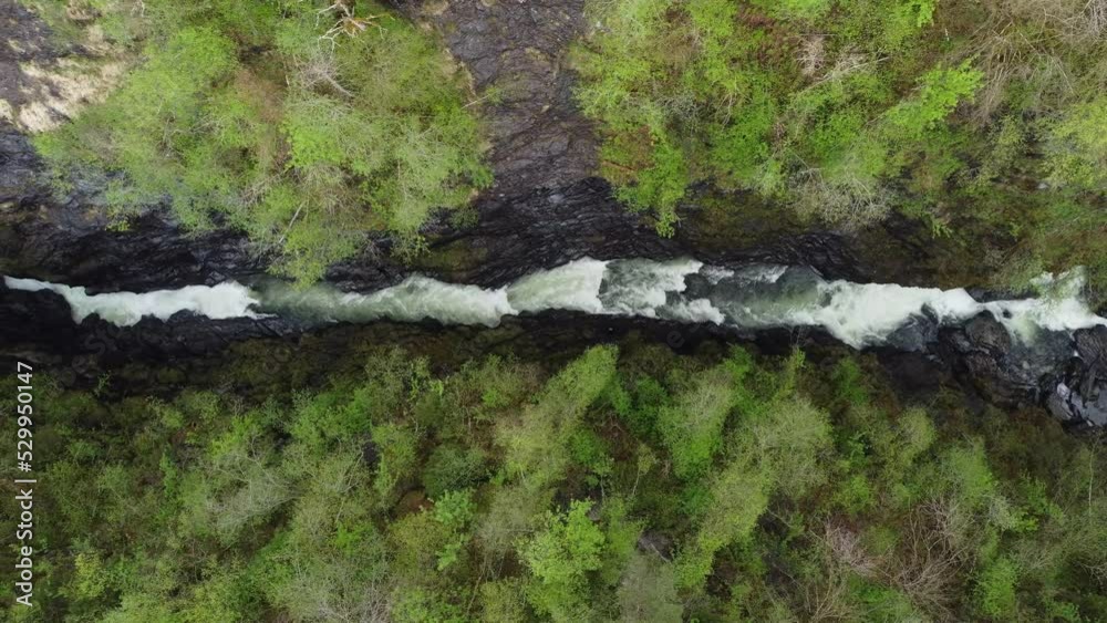 Bordalsgjelet Gorge in Voss Norway top down aerial view - Camera ...