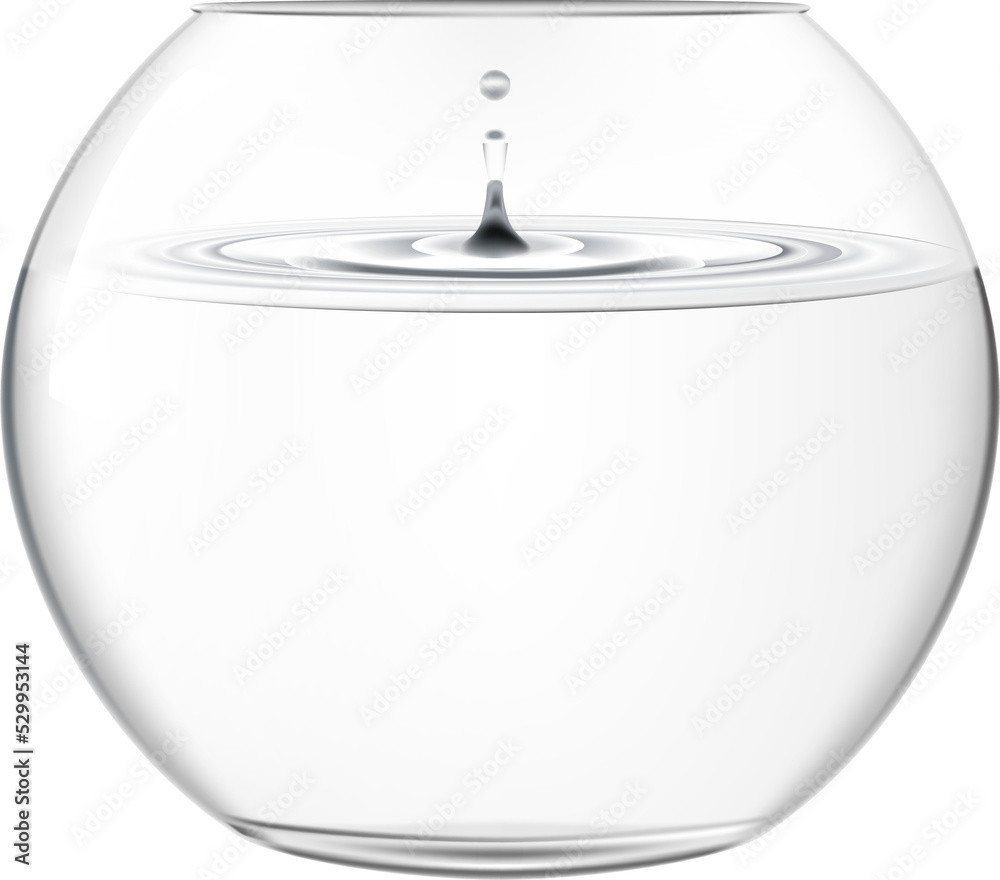 Realistic transparent glass fish bowl Stock Illustration | Adobe Stock