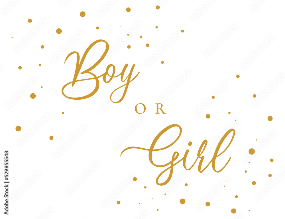 Boy or girl hand drawn modern lettering - Baby shower announcement ...
