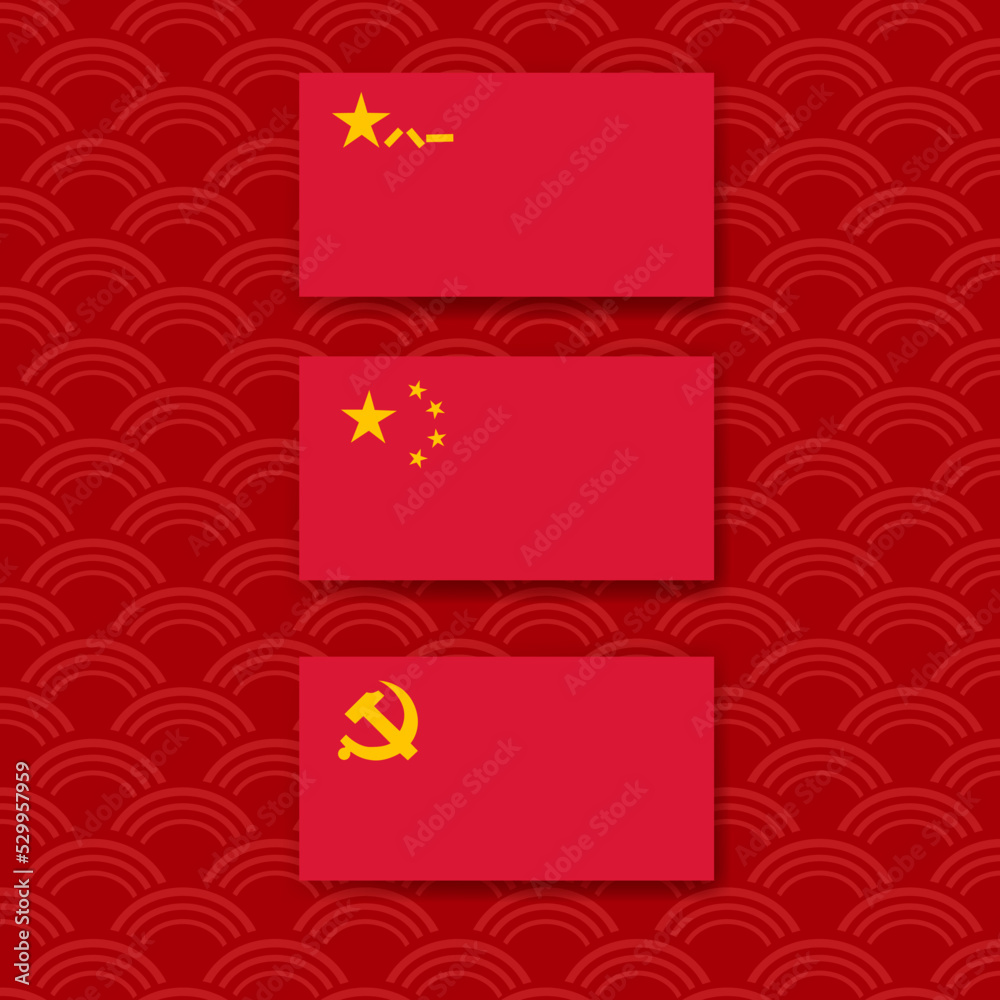 The Chinese red flag of the national patriotic holiday on October 1 ...