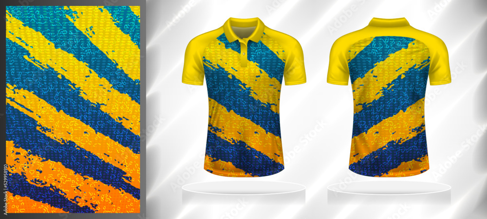 Vector sport pattern design template for Polo T-shirt front and back ...
