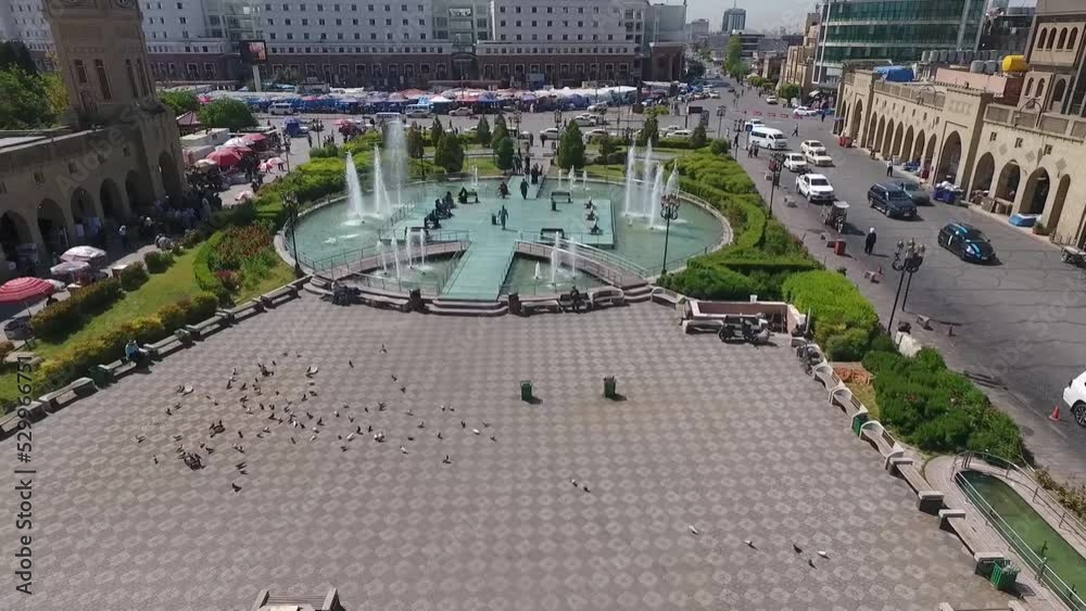 An aerial shot of the city of Erbil showing the ancient Erbil Citadel ...