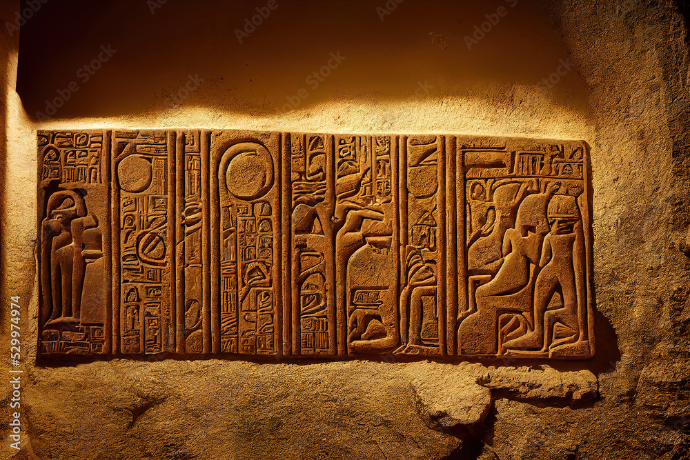 ancient egyptian hieroglyphics, ancient stone carving background ...