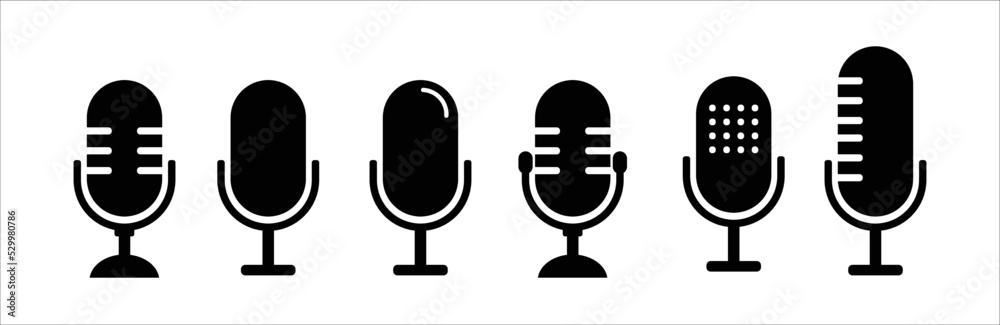 Microphone icon set. Different microphone collection. Vector ...