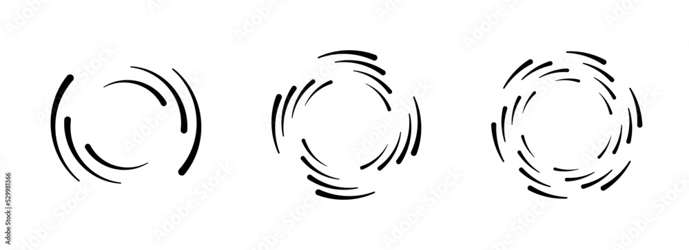 Circle speed lines for emblem, design and comic book. Abstract round ...