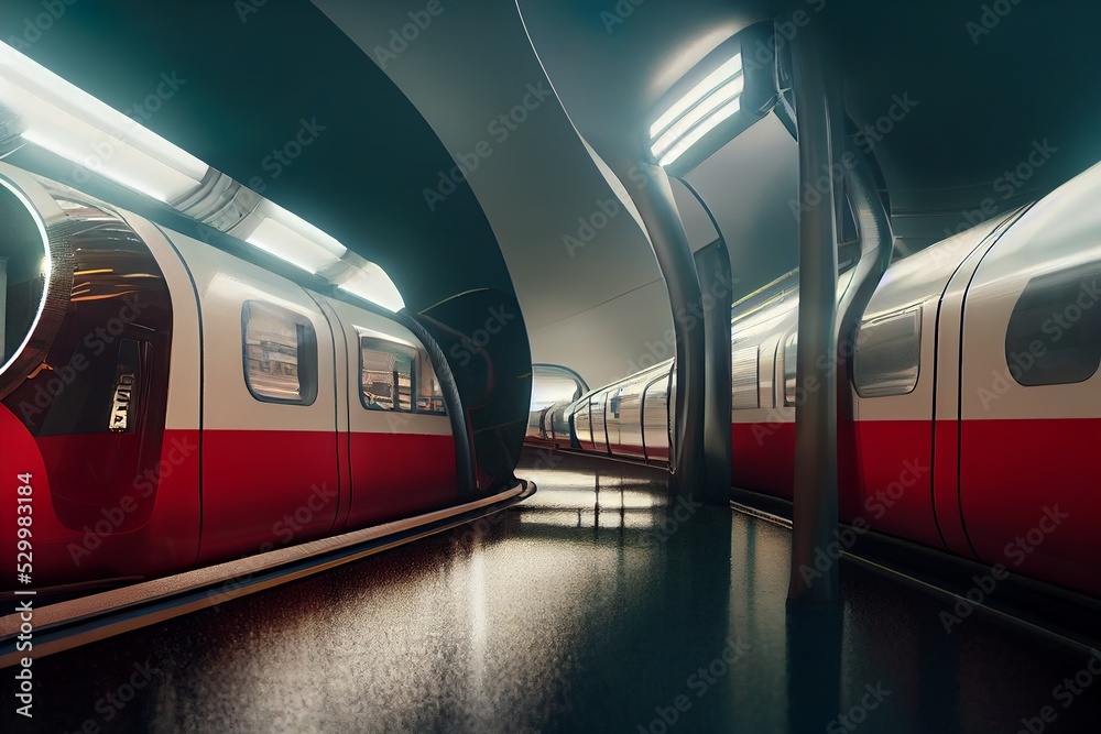 High-speed supersonic rail system based on magnetic elevation Stock ...