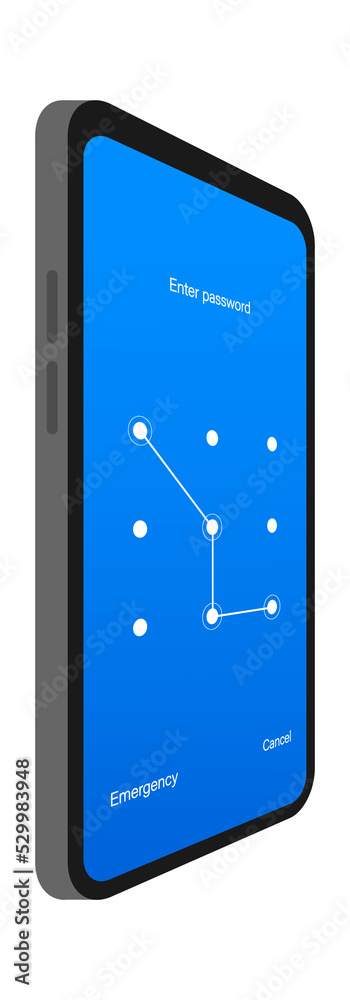 Screen lock authentication password smartphone background template. Illustration of phone ID ...