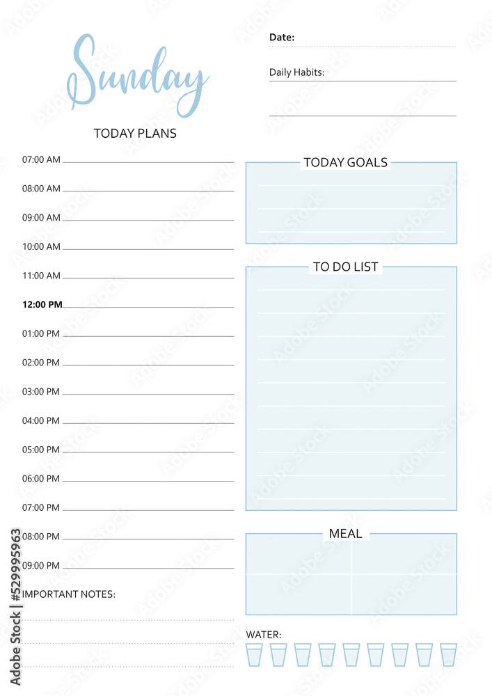 Daily Planner, Printable everyday planner, TO do list, Habit Tracer ...