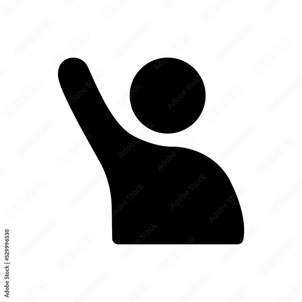 Participate vector icon raising hand icon. Business finance buying ...