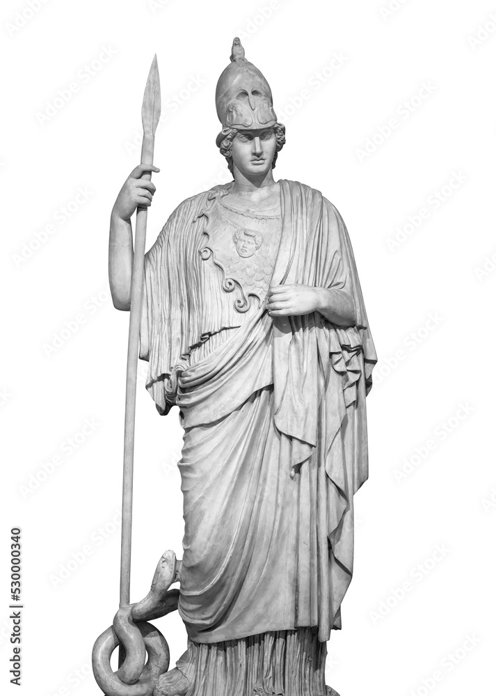 Ancient Greek Roman statue of goddess Athena god of wisdom and the arts ...