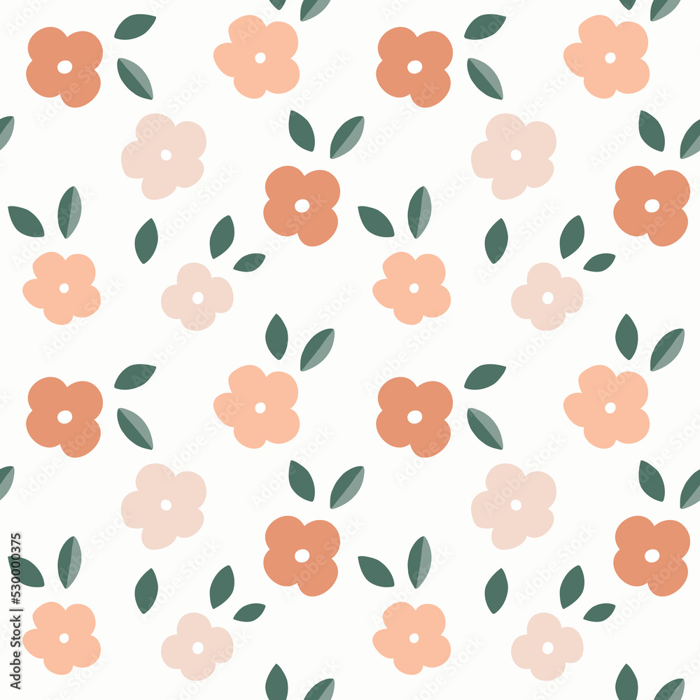 vector cute flower pattern Stock Vector | Adobe Stock