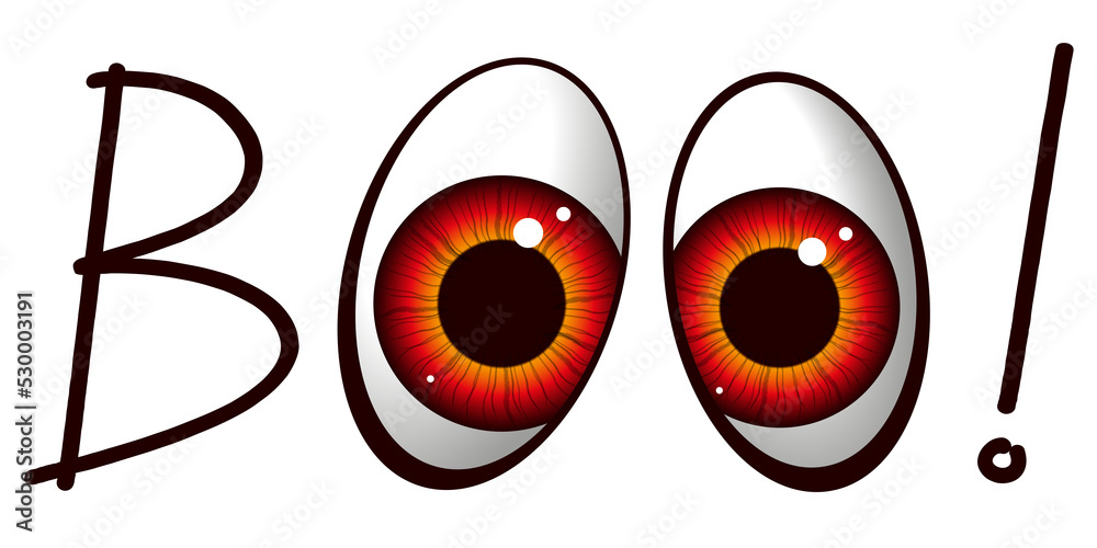Boo! Cartoon eyes - transparent background Stock Illustration | Adobe Stock