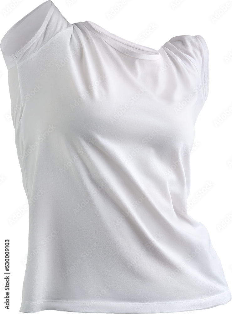 PNG. Woman t-shirt mockup 3d rendering, isolated on transparent ...