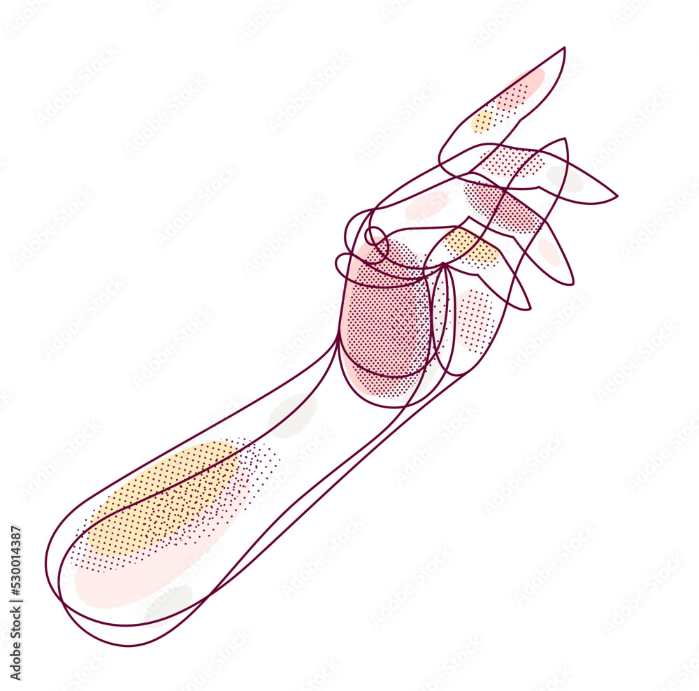 Woman hand pointing finger or pushing a button vector linear ...