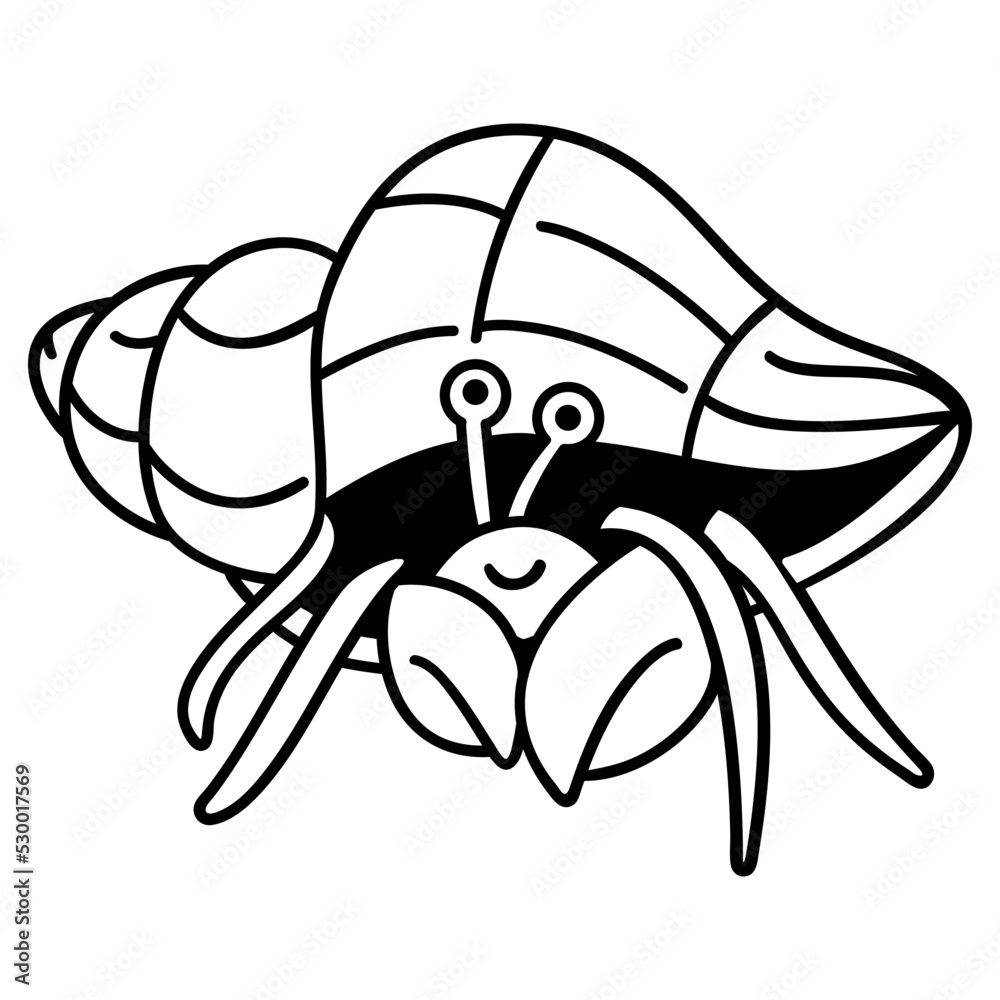 Hermit Crab Clipart Black And White