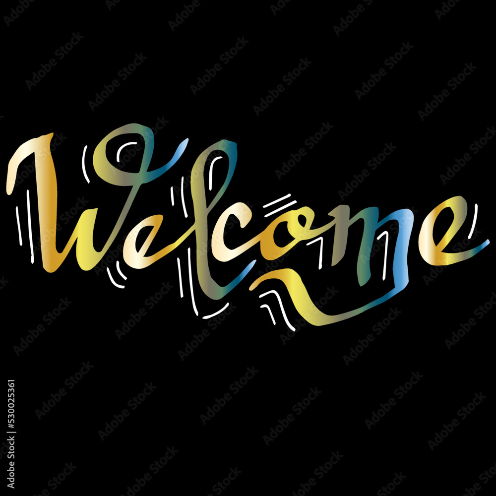 Welcome sign vector and Illustration Stock Vector | Adobe Stock