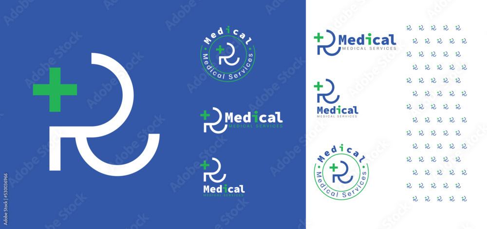 Letter R Medical care Logo for Health and Medical Service Brands ...
