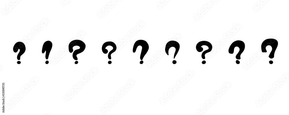 Hand drawn question marks. Doodle marker ask point. Punctuation marks ...