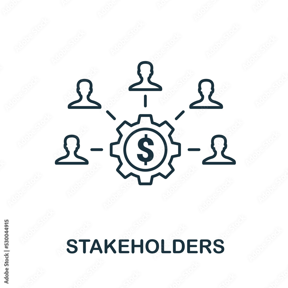 Vektorová grafika „Stakeholders icon. Simple element from agile method ... Vektorová grafika „Stakeholders icon. Simple element from agile method ...