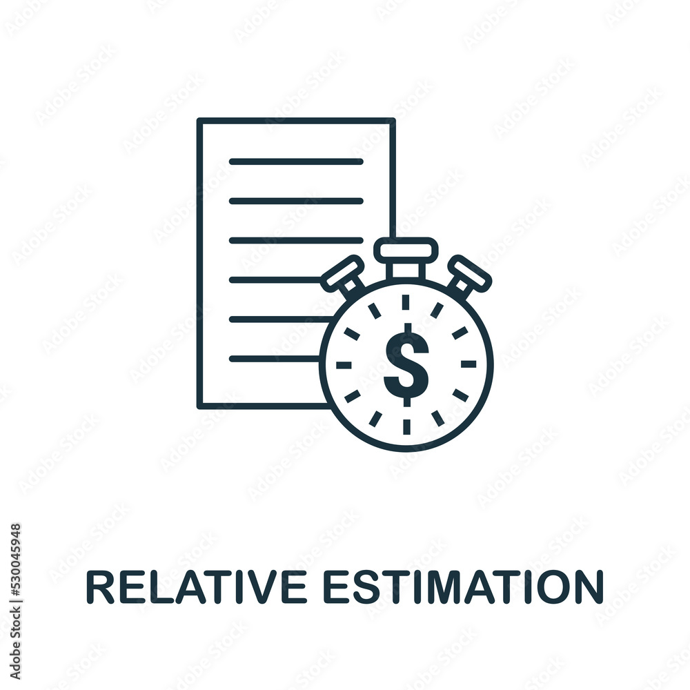 Relative Estimation icon. Simple element from agile method collection ...