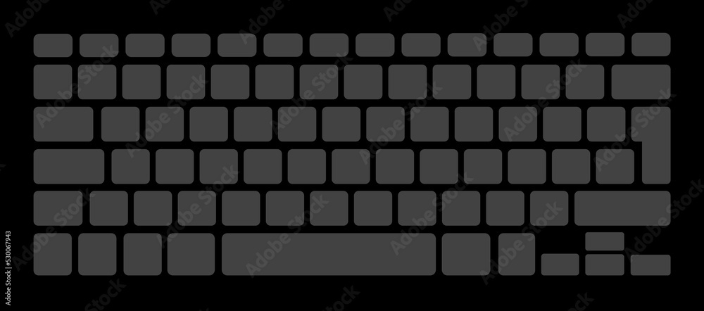 Computer keyboard. Black keyboard entry set without letters and numbers ...