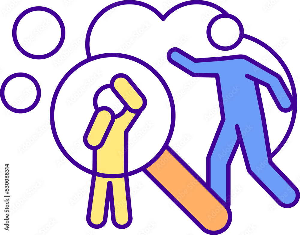 Childhood traumatic experiences RGB color icon. Physical abuse ...