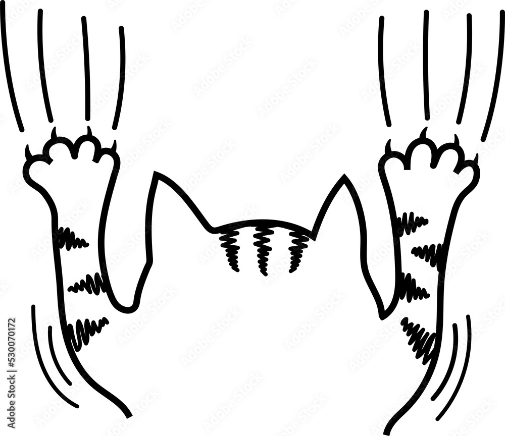 Black cat head face line contour silhouette icon. Stock Illustration ...