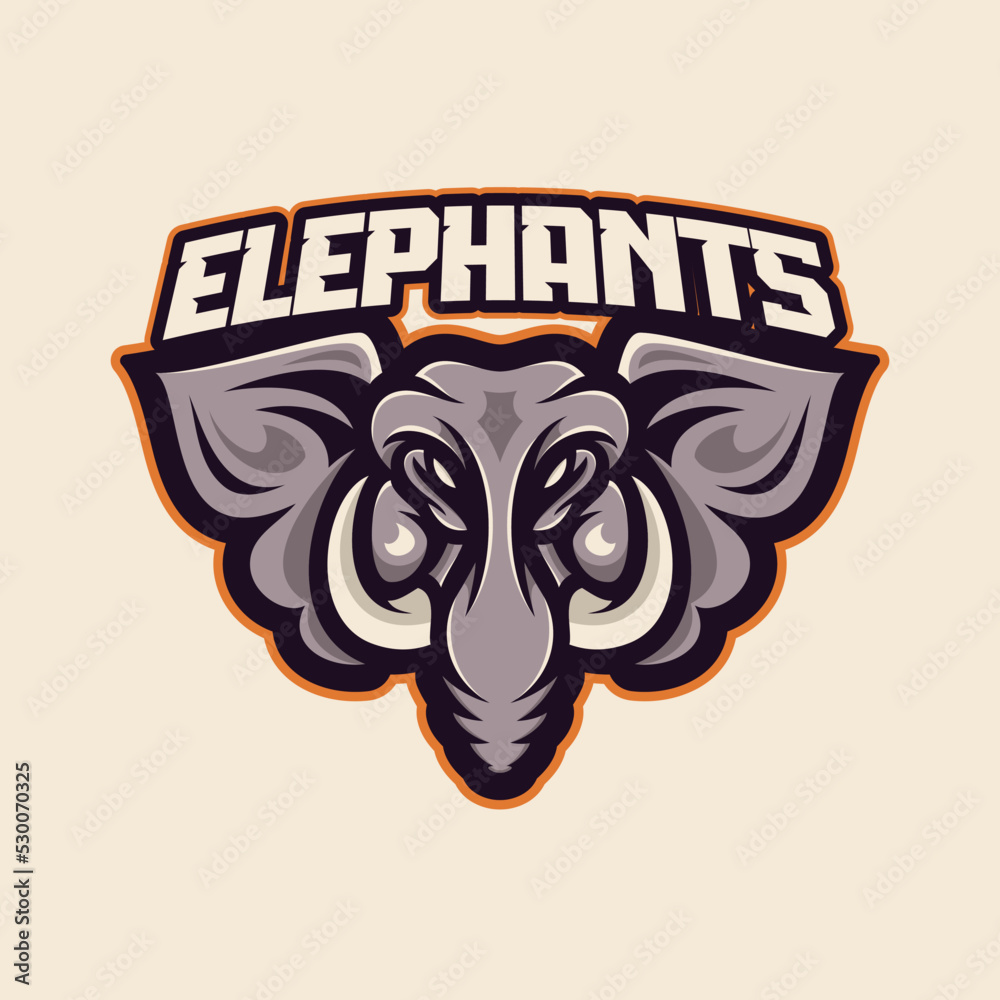 Elephant head mascot logo illustration cartoon Stock Vector | Adobe Stock