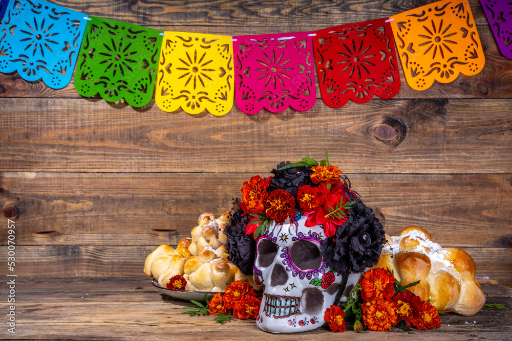 Spanish Mexican traditional holiday, autumn festival Day of the Dead ...