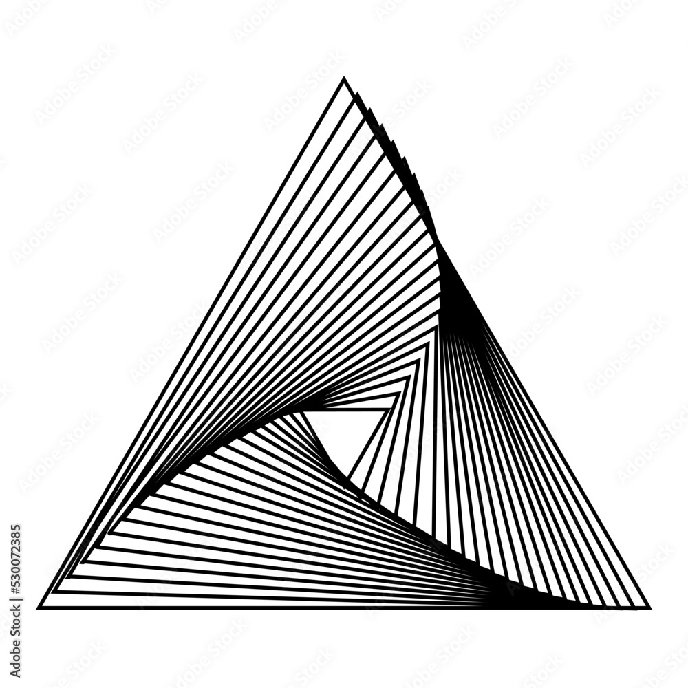 White vector shape in triangle form. Geometric art. Design element for ...
