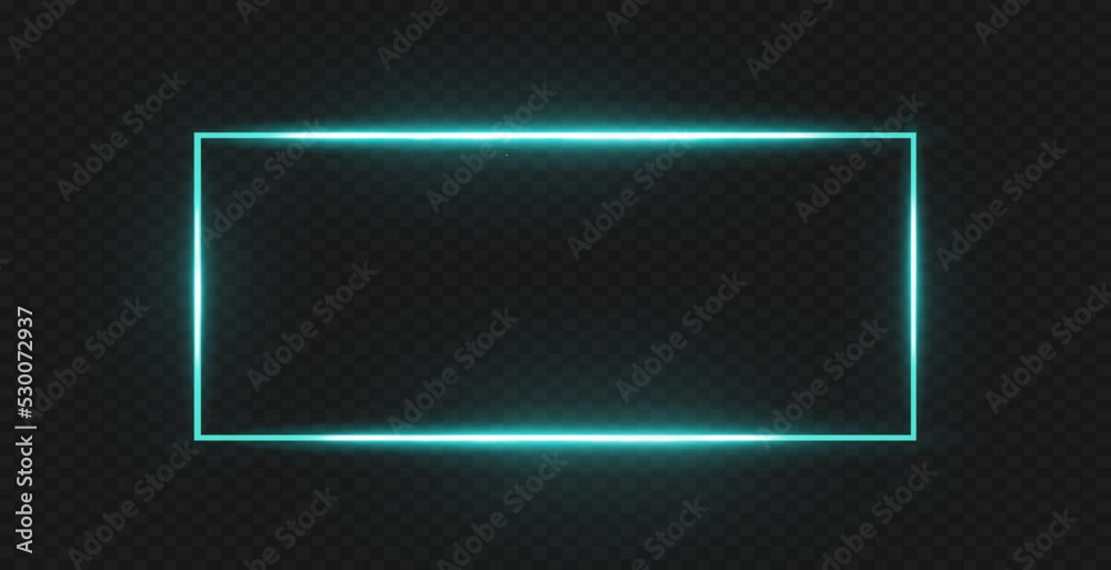 Rectangular frame with light effects.Blue frame.Vector illustration ...